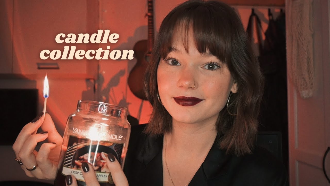 ASMR my candle collection (with crackling fire sounds) - YouTube