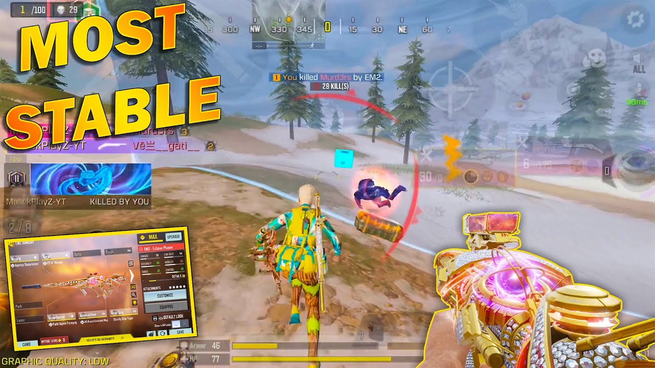 Most Stable EM2 Gunsmith in Solo vs Squads!🤯| COD MOBILE BR Gameplay - YouTube
