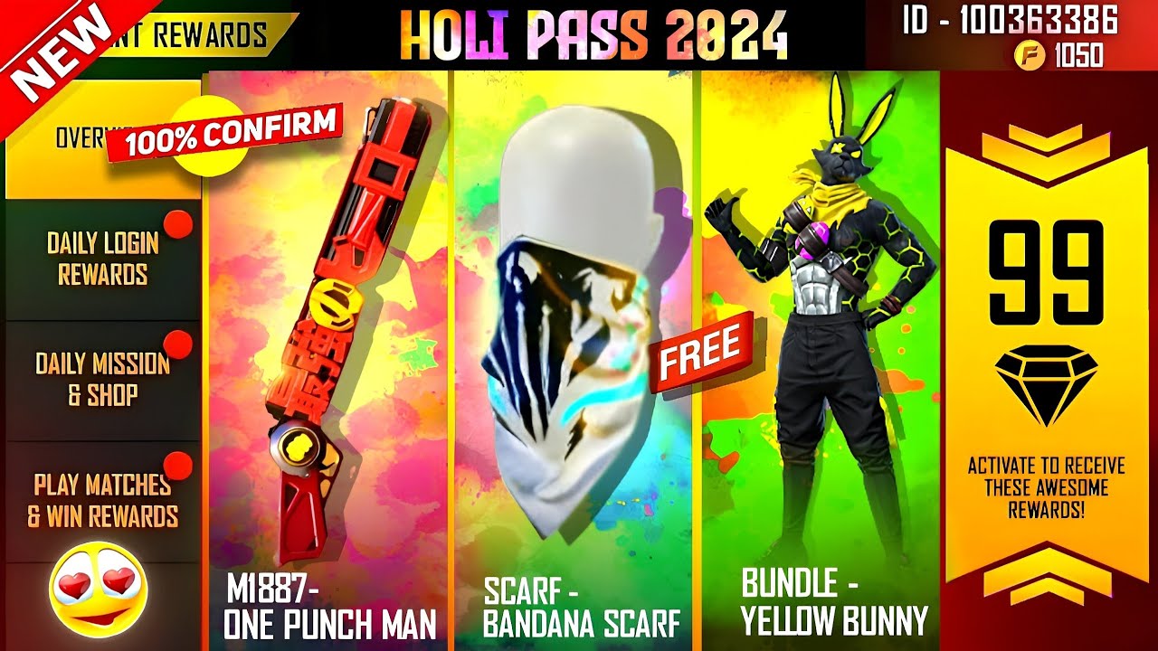 Holi Pass free fire - YouTube