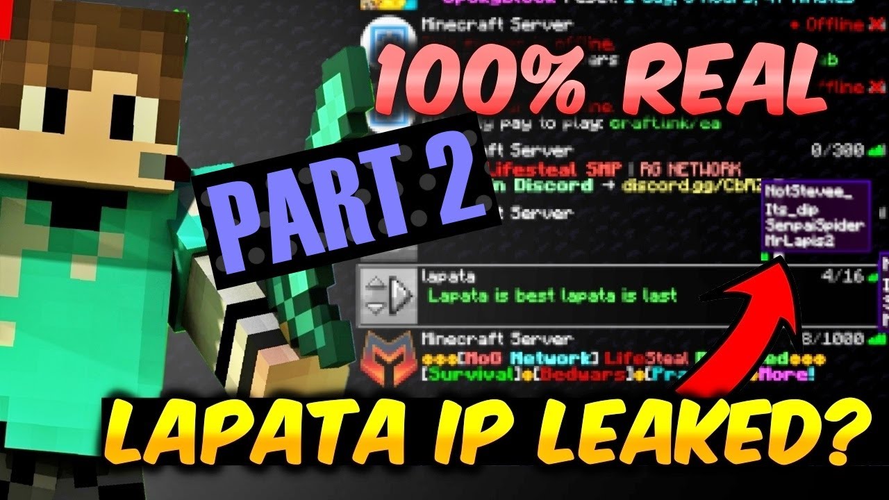 Lapata smp ip leak real ip not fake %100 part 2 #lapatasmp - YouTube