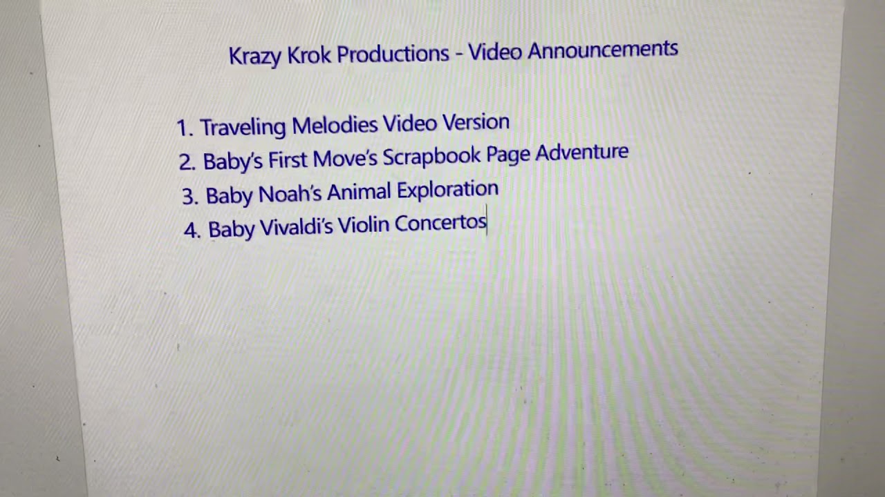 Krazy Krok Productions Video Announcements YouTube Krazy Krok Productions Video Announcements YouTube