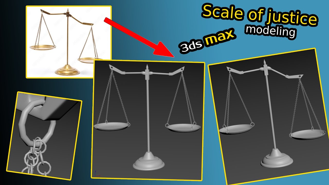 scale of justice modeling in 3dsmax | justice | scale | modeling ...