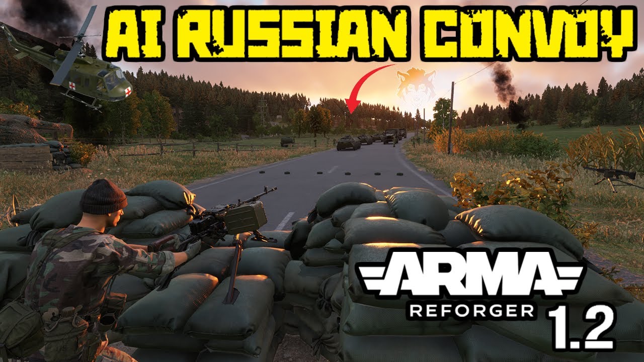 ARMA REFORGER 1.2 | INSANE AMBUSH ON AI DRIVING BIG RUSSIAN CONVOY ...