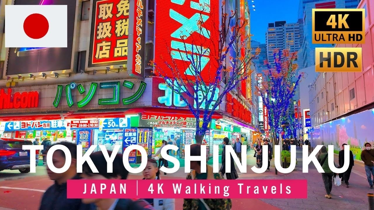 4K TOKYO WALK 🇯🇵 Shinjuku Night Walking Tour in Winter - Dec 2024【4K ...