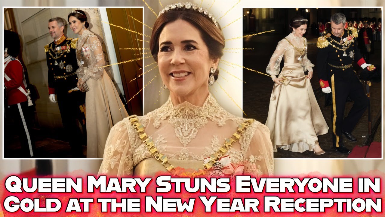 Queen Mary with the support of King Frederik, stunned everyone in gold ...