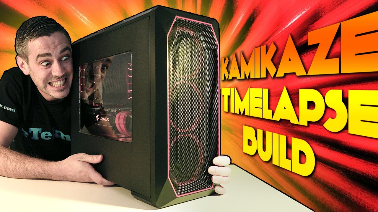 $2000 (£1500) Red Kamikaze Gaming PC | Timelapse System Build - YouTube