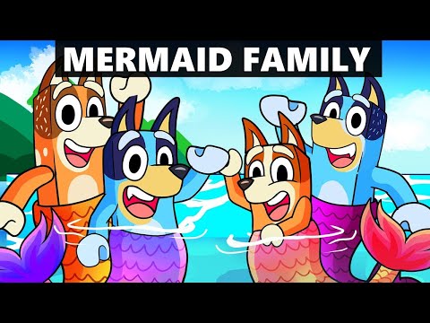 BLUEY AND BINGO BECOME A FAMILY OF MERMAIDS in ROBLOX! 🧜 ♀️🐶