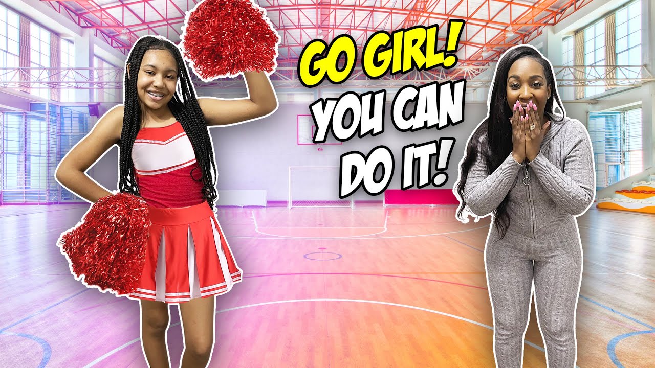 AHVI IS TRYING OUT FOR CHEERLEADING AT HER NEW SCHOOL! - YouTube