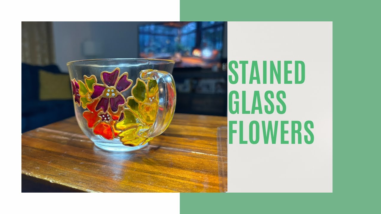 Stained Glass DIY Floral Glass Painting| Beginner Friendly | Relaxing ...