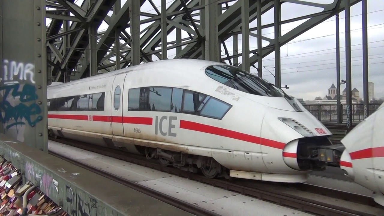 ICE 3 und BR 620 016 auf Hohenzollernbrücke vom Hbf Köln Richtung Köln ...