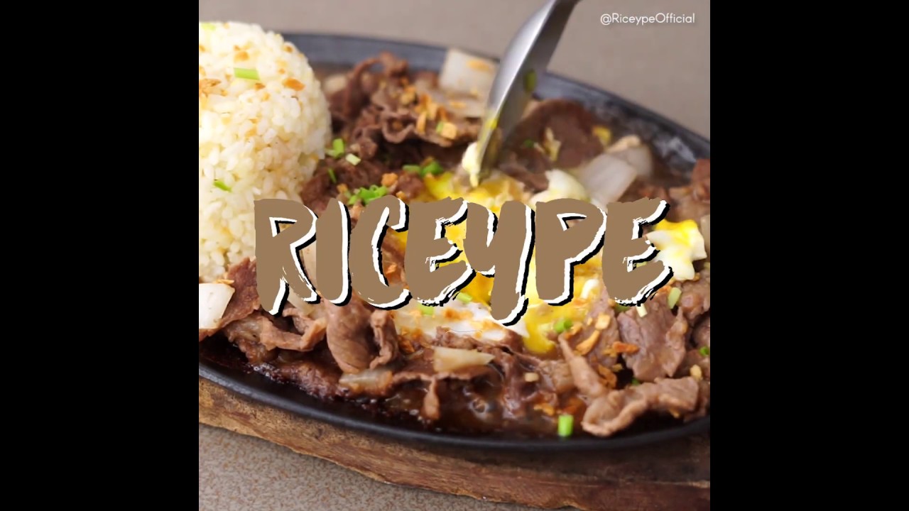 Sizzling Beef steak with egg rice (riceype style) - YouTube