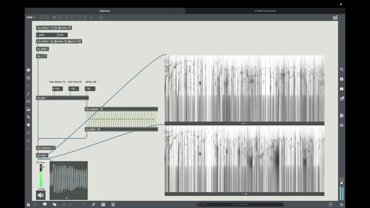 Random Blip Bloop Percussion - live patching in MAX/msp - YouTube