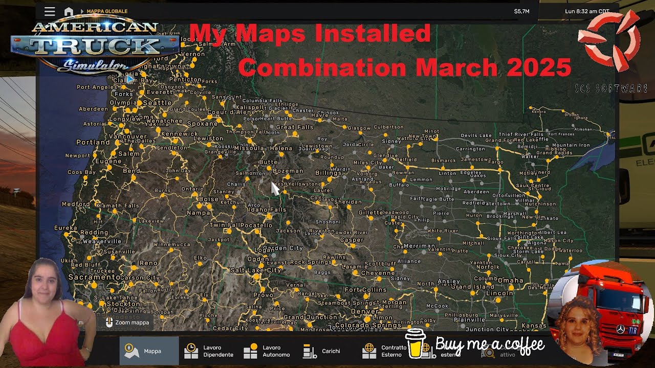 American Truck Simulator (1.54) My Maps Installed Combination March ...