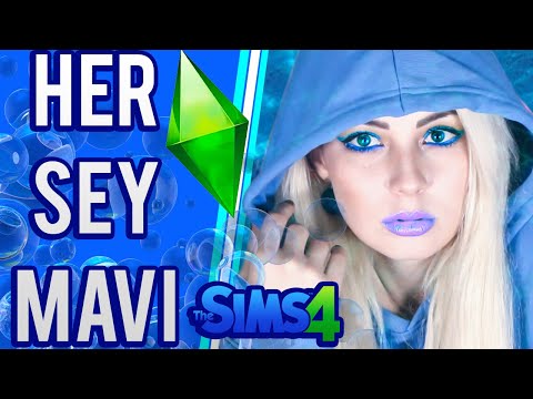 24 SAAT BOYUNCA HER ŞEY MAVİ!! (The Sims 4 Tek Renk Challenge)