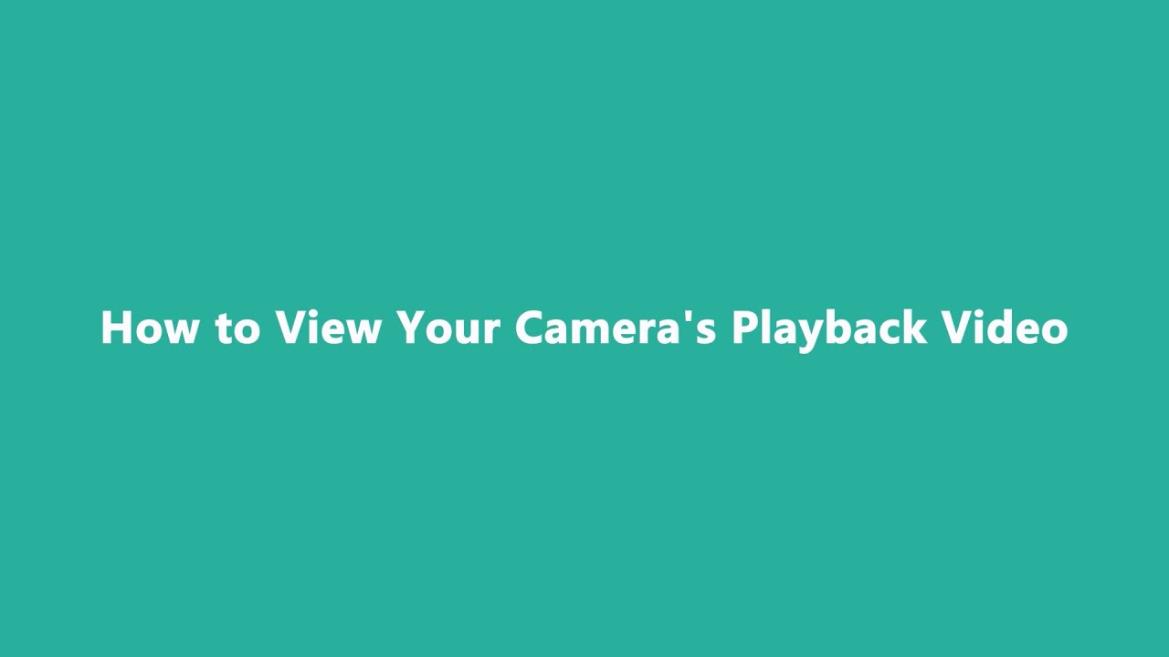 How to View Your Camera's Playback Video - YouTube
