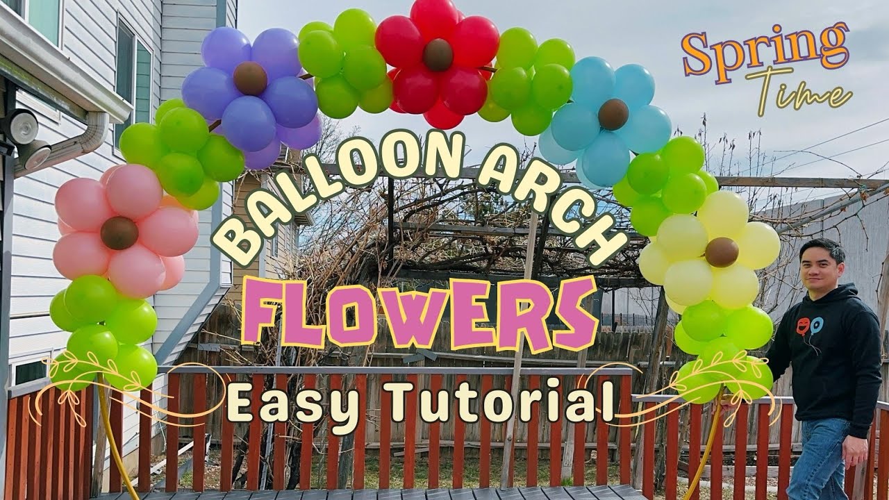 Giant Flowers Balloon Arch 🌸 Quick and Easy Setup for Spring 🌺🌷🌻🌼 - YouTube