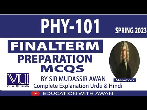 PHY 101 Solved Past Papers Mcqs Final term Exams Preparation Spring 23 VU - YouTube