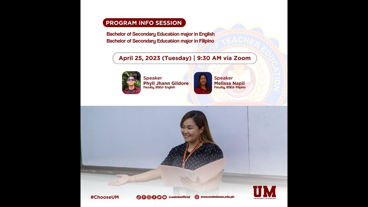 PROGRAM INFO SESSION | BSEd-English & BSEd-Filipino - YouTube