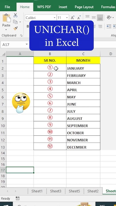 Circle number in excel with unichar formula | learn to unichar #excelshorts #interviewquestions ...