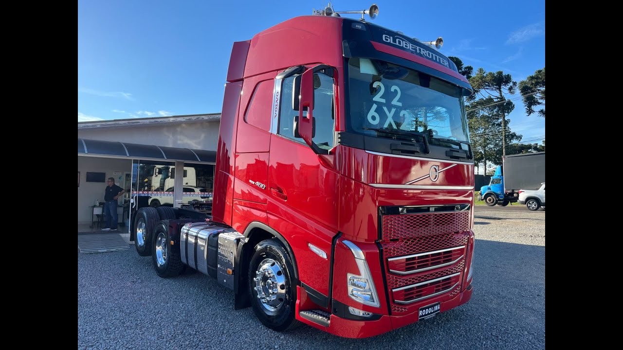 Volvo Fh 460 Vermelho Cab. Globetrotter 6x2 ano 2022/22 Vermelho Susp ...