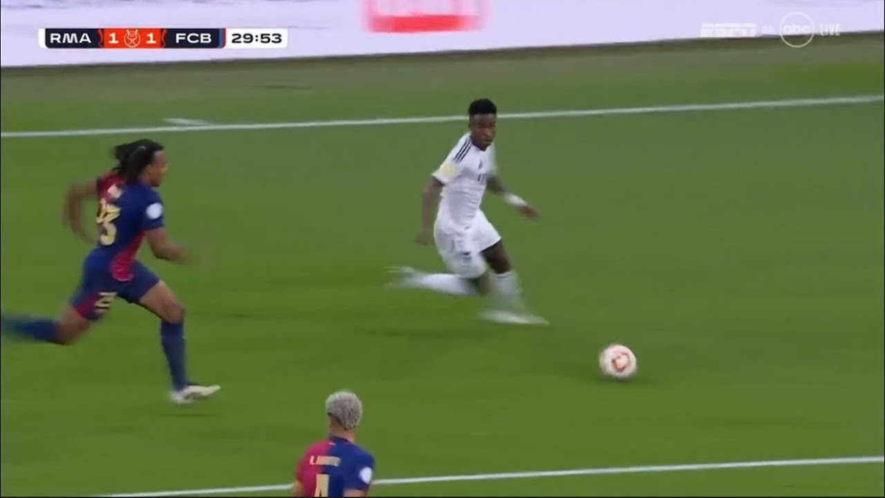 Vinicius Jr Vs Barcelona (12/01/25) English commentary - YouTube