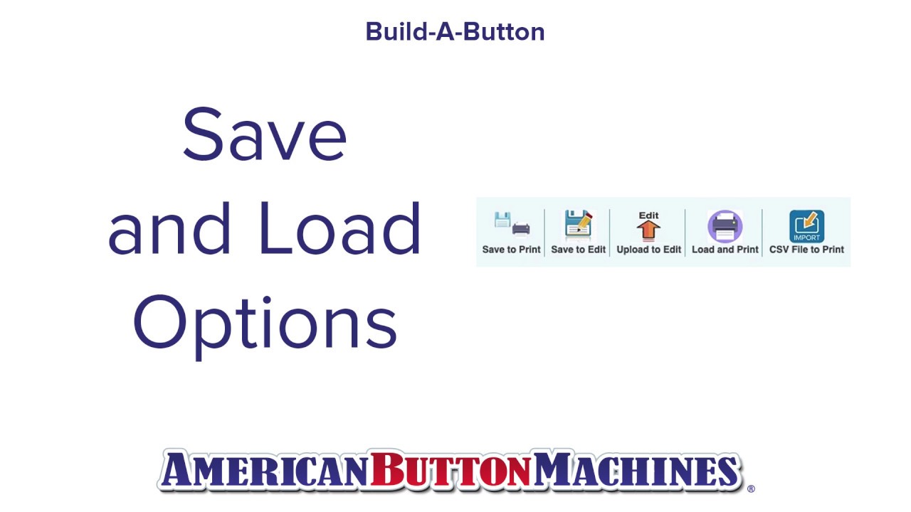 Save and Load Options Build-a-Button Online Design Center - YouTube