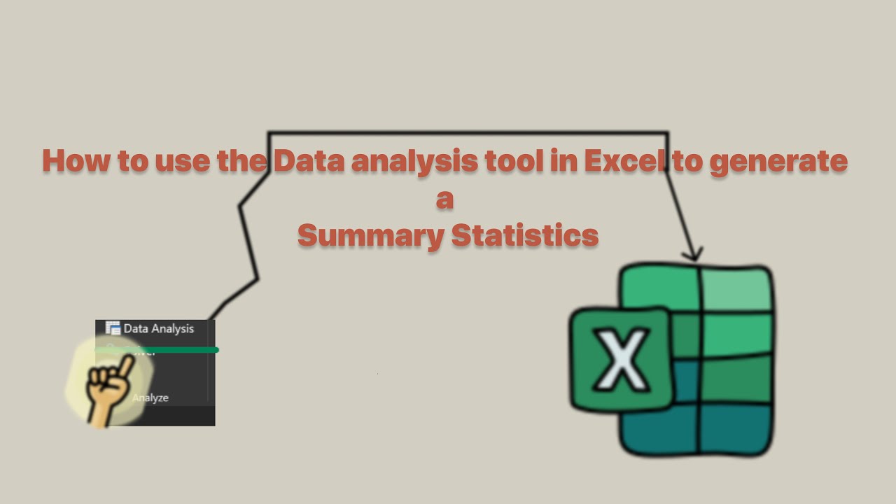 How to use the Data analysis tool in Excel to generate a Summary ...