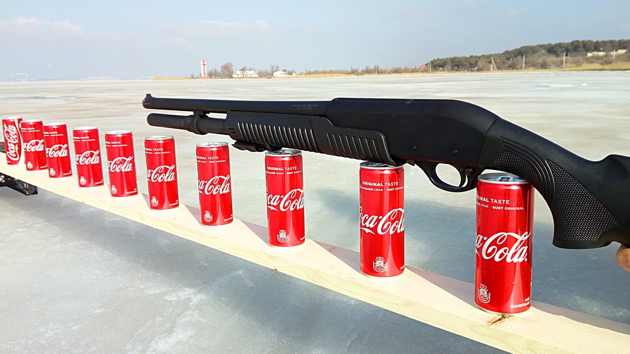 SHOTGUN vs Coca Cola and Orbeez - Slow motion EXPERIMENT - YouTube
