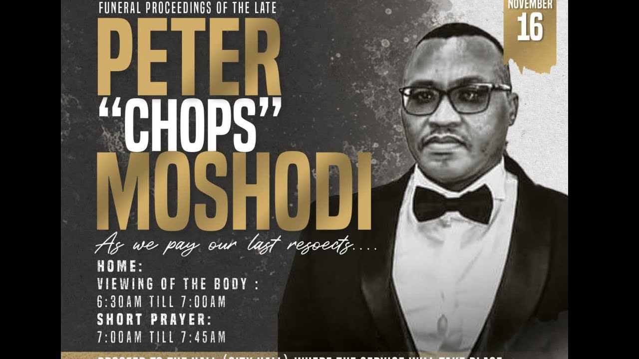 In loving memory of Peter “Chops” Moshodi - YouTube