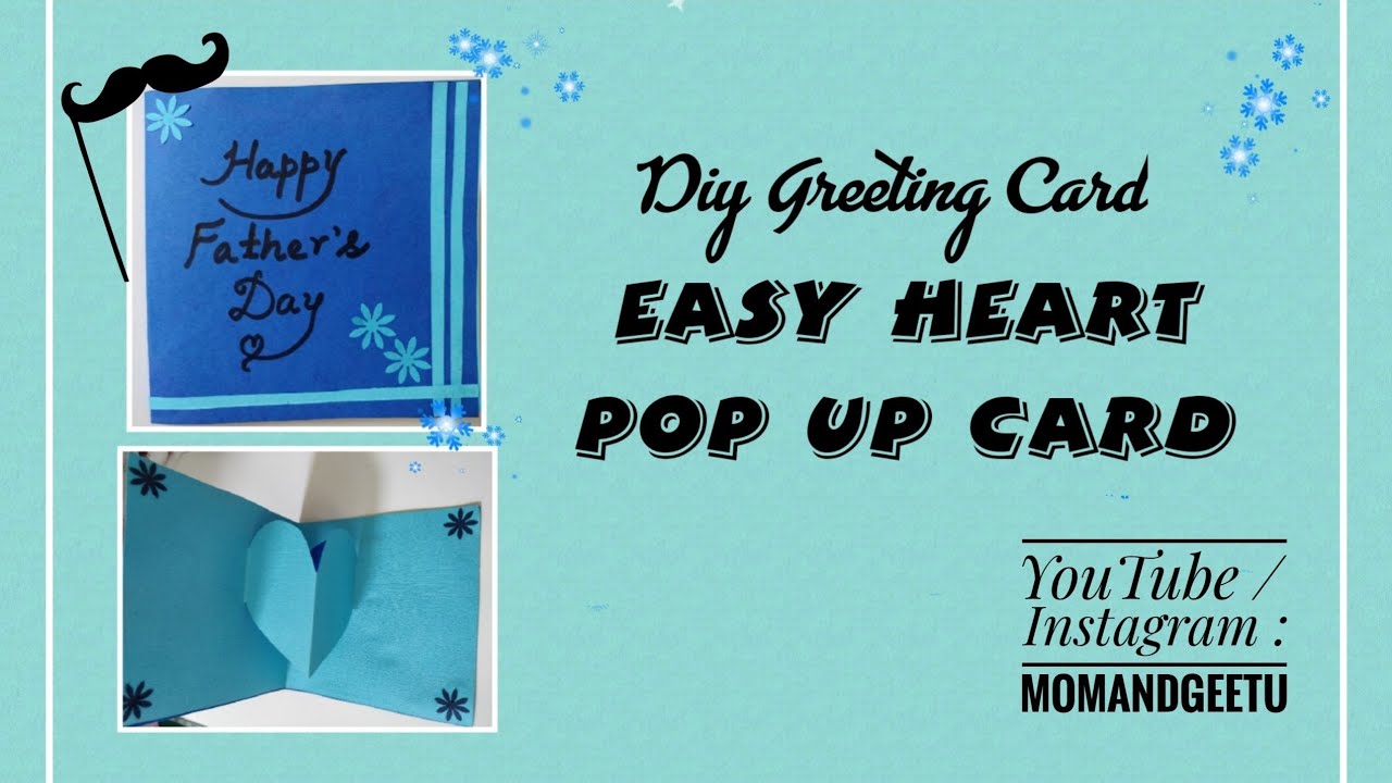 Heart pop up card tutorial. Father's Day Card. Easy DIY Greeting card ...