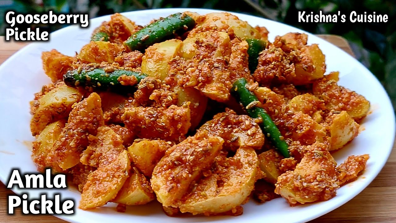 Amla Pickle Recipe || Gooseberry Pickle || Amla Ka Achar || Krishna's ...