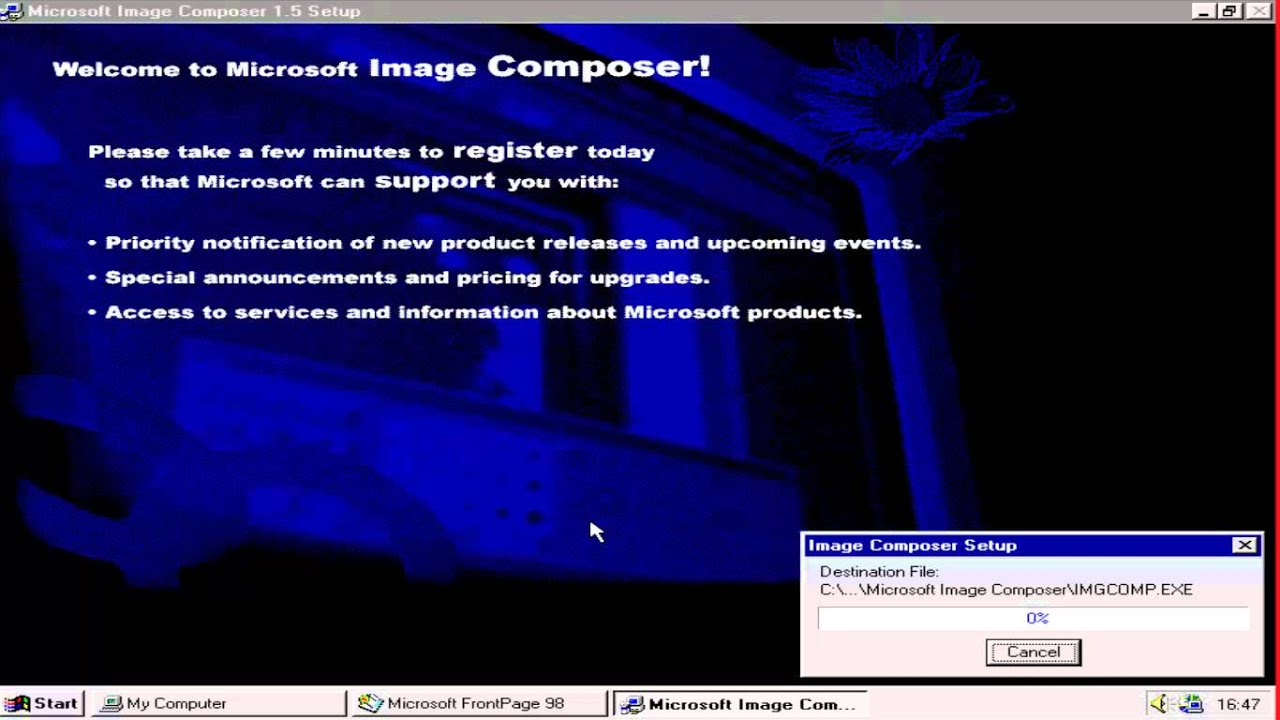 Installing Image Composer 1.5 on Windows 95 - YouTube