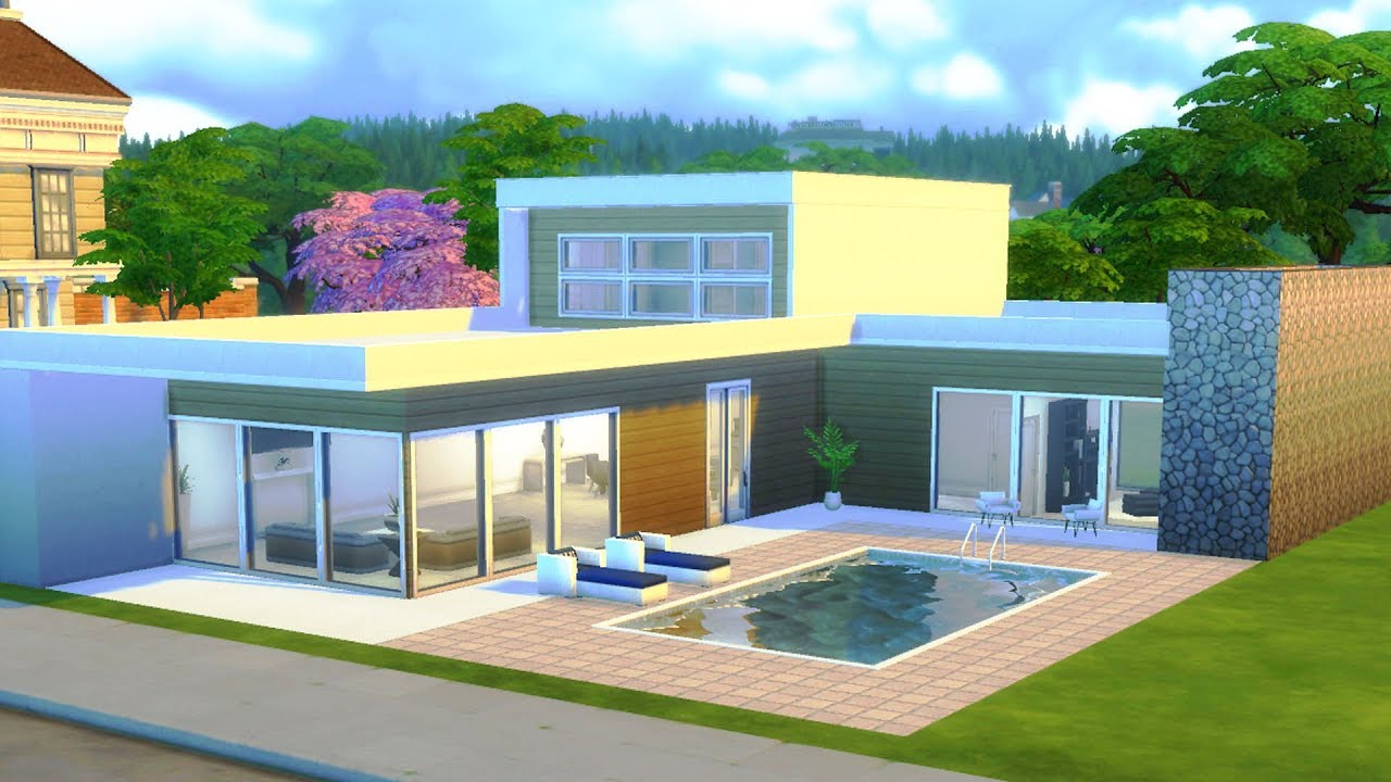 The Sims 4 - Modern Home | Speed Build | Modern House Building - YouTube
