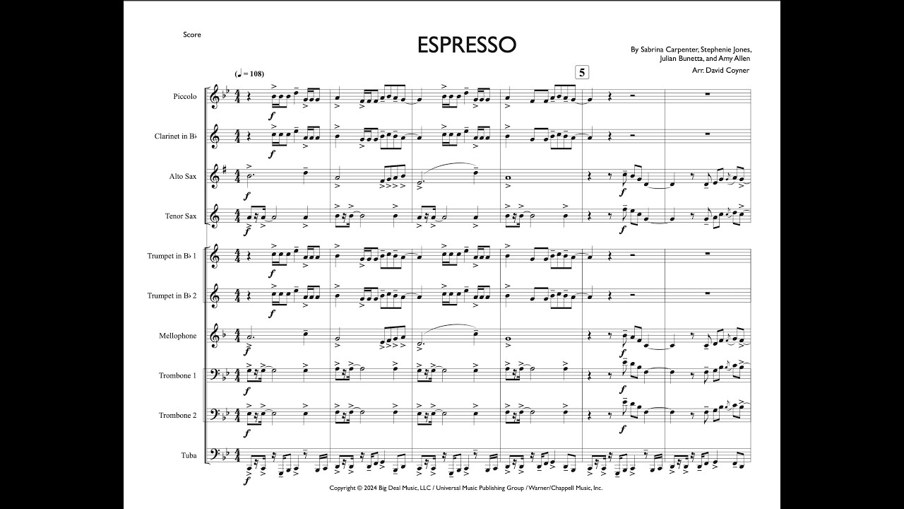 Espresso by Sabrina Carpenter (Marching Band) - YouTube