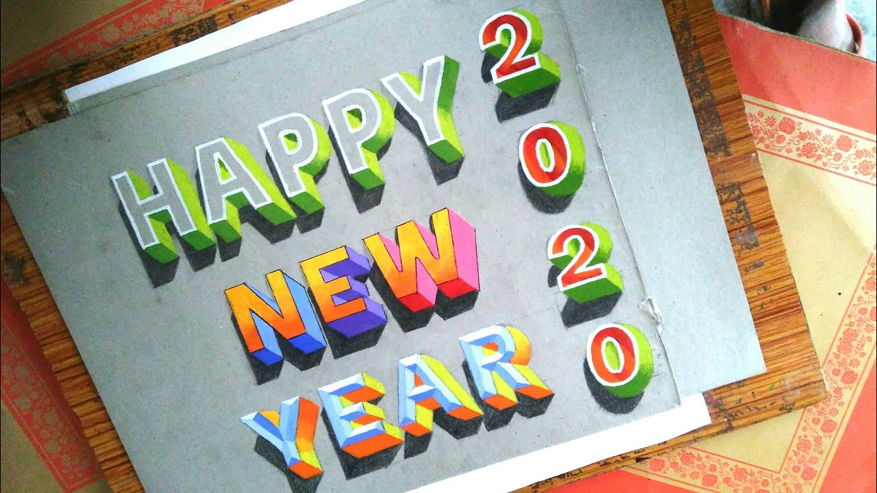 Happy New Year 2020 - Drawing Of Happy New year 2020 | Drawing Of ...