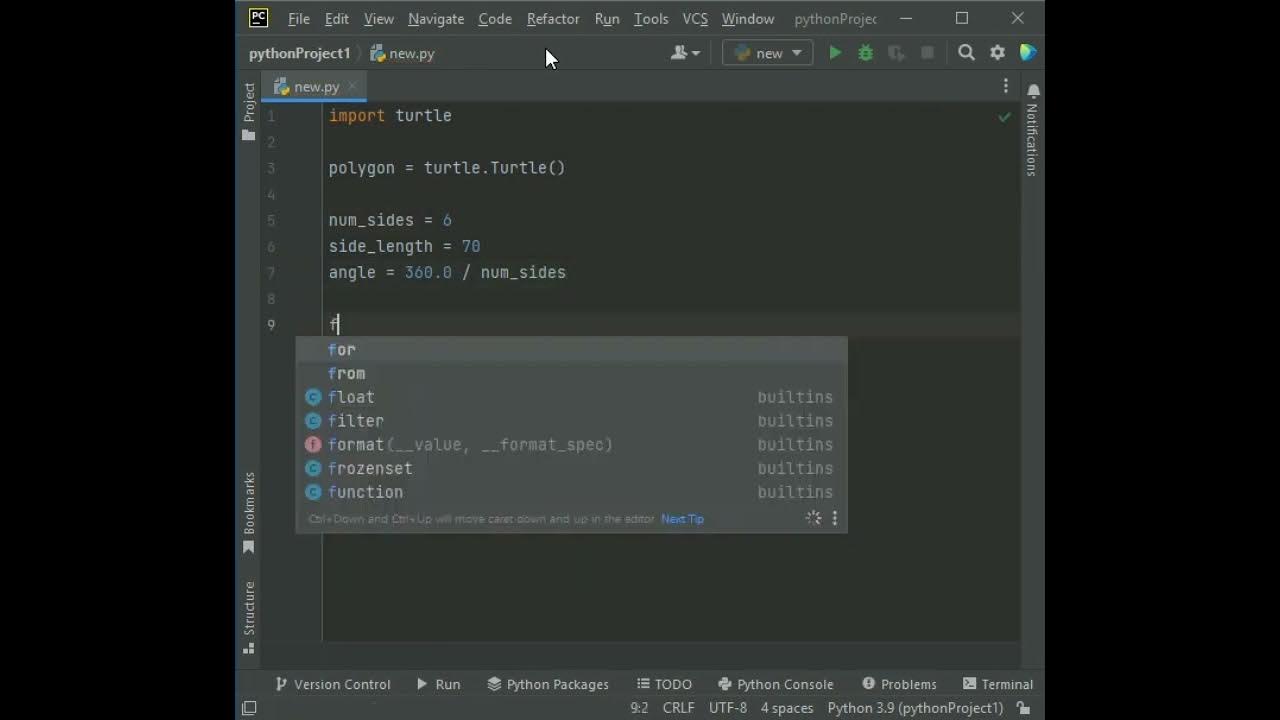 Python Program To Draw Hexagon Pythonprojects Pythonprogramming Pythontutorial Shorts
