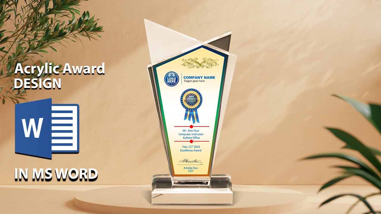 Printable Acrylic Award Trophy Design in MS Word | Download FREE ...