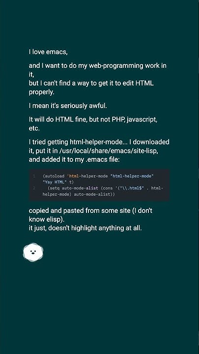 Is there any *good* HTML-mode for emacs? #shorts - YouTube