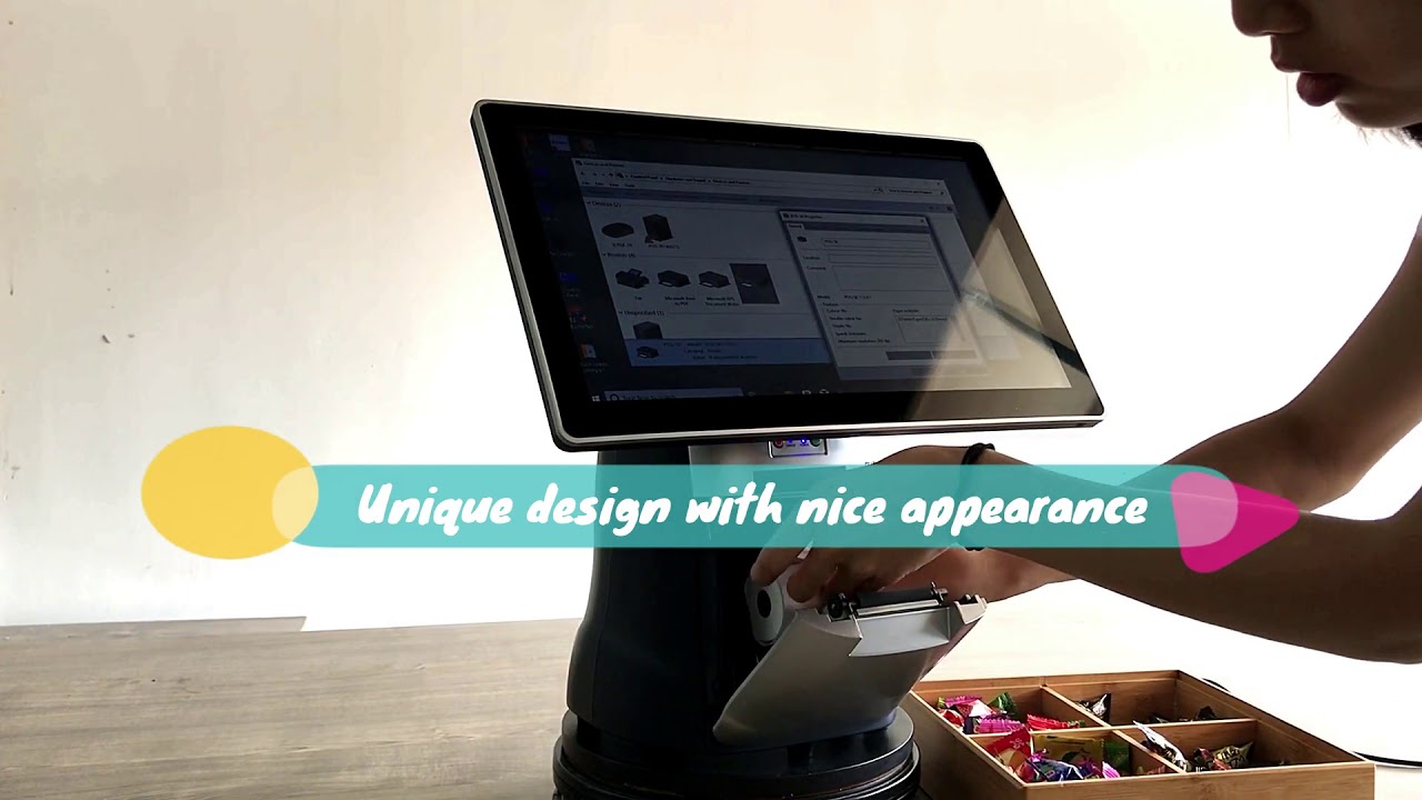 E200 dual touch screen All in one POS terminal with built-in thermal ...