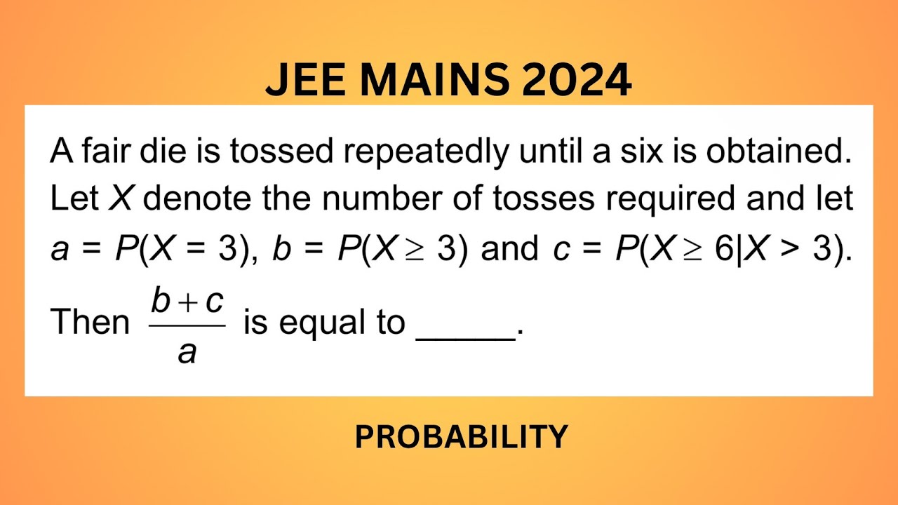 JEE MAINS 2024 PROBABILITY QUESTION - YouTube