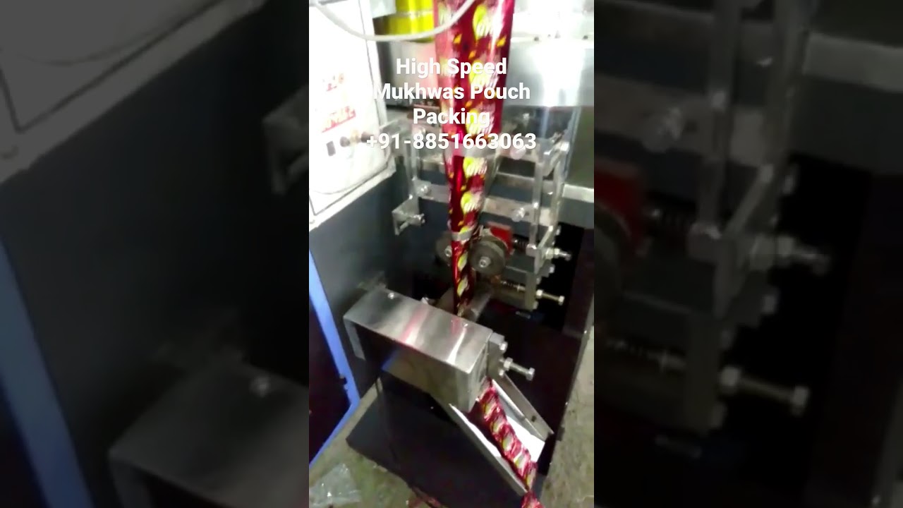 High Speed Mukhwas Pouch Packing Machine with Cup Filler Vibrator System and Big Size Disk - YouTube