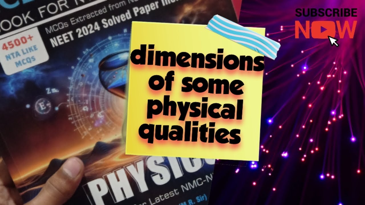 units and dimensions || dimension of physical quantities || NEET ...