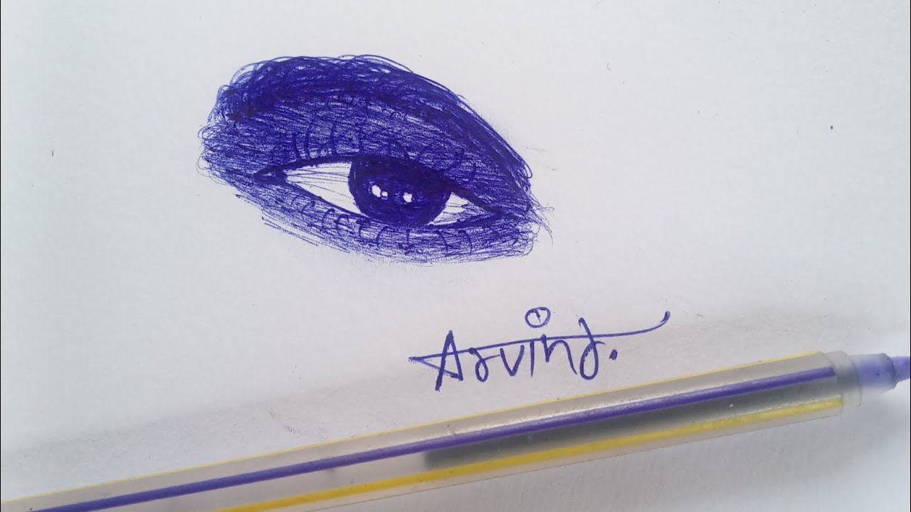 How To Draw Eyepen Realtime Video Shortsarvindartist123 Youtube