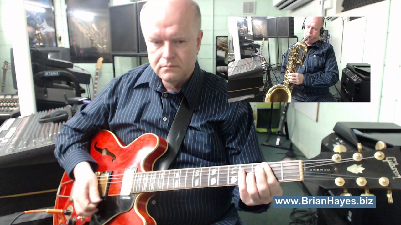 Gibson ES-345 Guitar Blues with Buescher Baritone Sax Solo - YouTube
