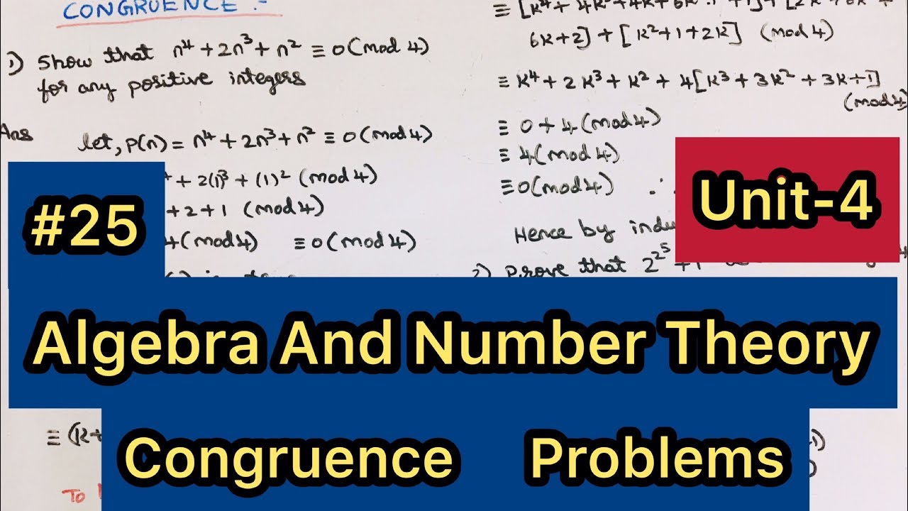 Algebra And Number Theory | #25 | Congruence Problems | Tamil - YouTube