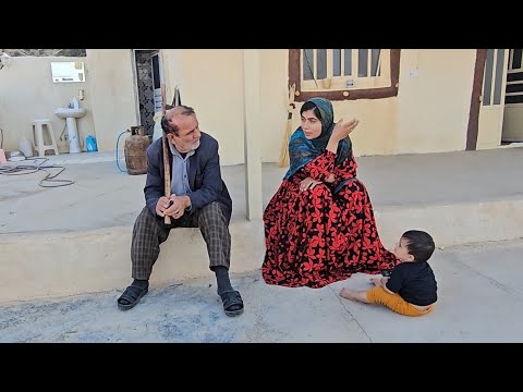 Grandpa came to visit Farzaneh in the mountains