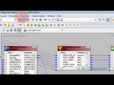 Creating SCD Type1 Mappings in informatica - YouTube