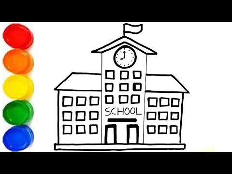How to Draw School Building Step by Step | Draw Idea | - YouTube