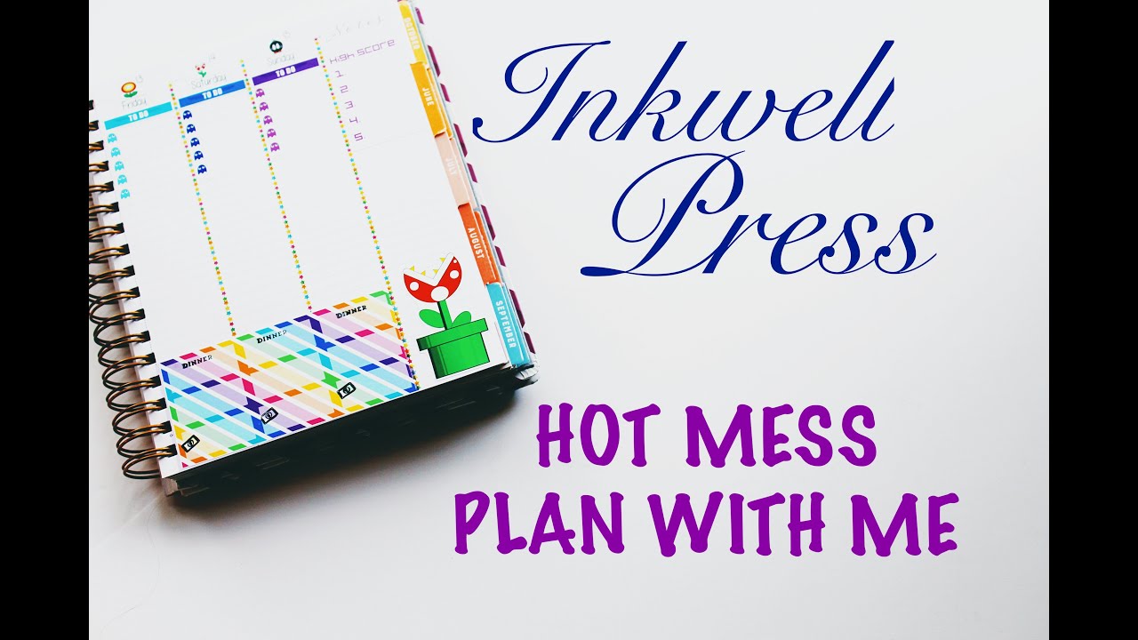 Hot Mess Plan With Me | Inkwell Press ft. Sweet Kawaii Designs - YouTube