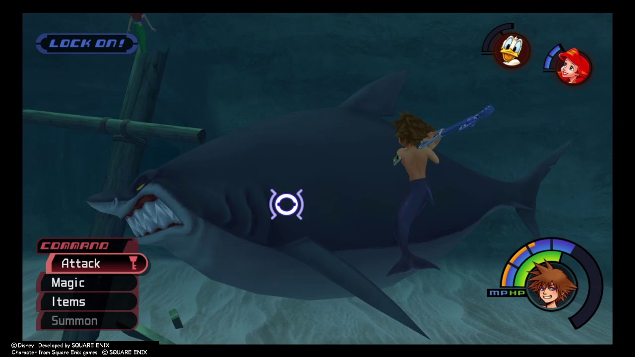 Atlantica Shark (LV1) - Sora's physical attacks only - YouTube